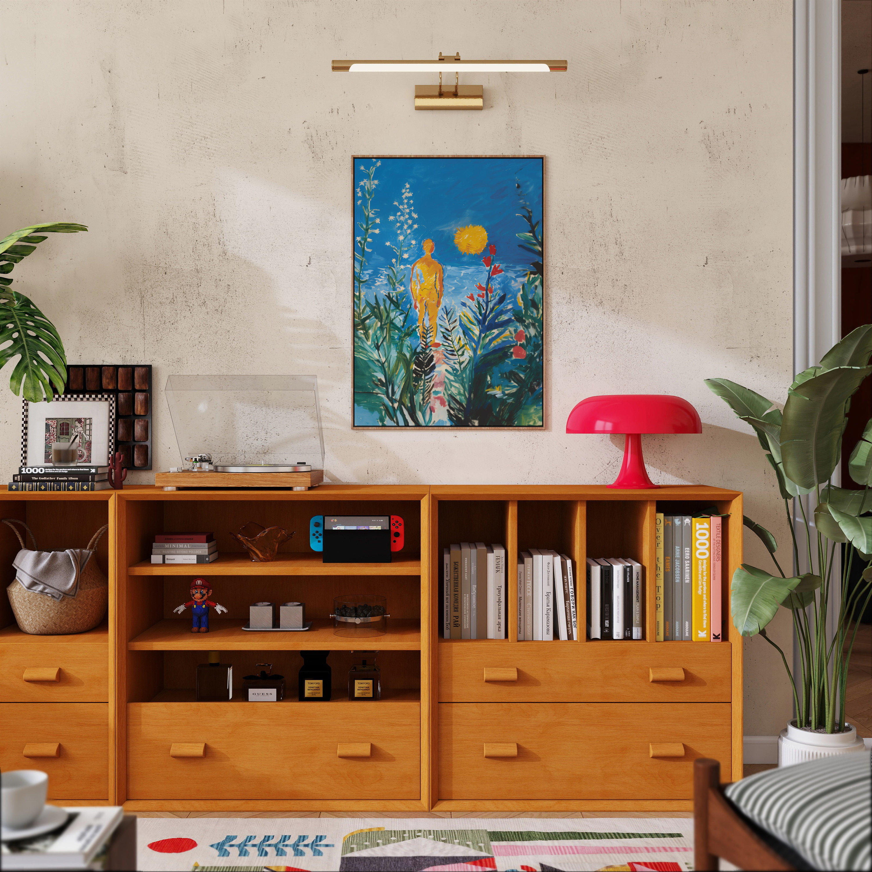 Contemporary Colorful Man Painting Summer Apartment Decor Gallery Wall ...