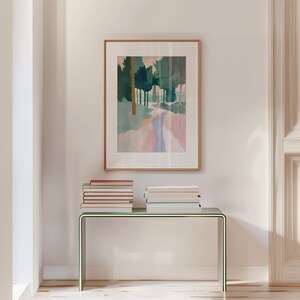 Contemporary Colorful Forest Painting Summer Decor Gallery Wall Art ...