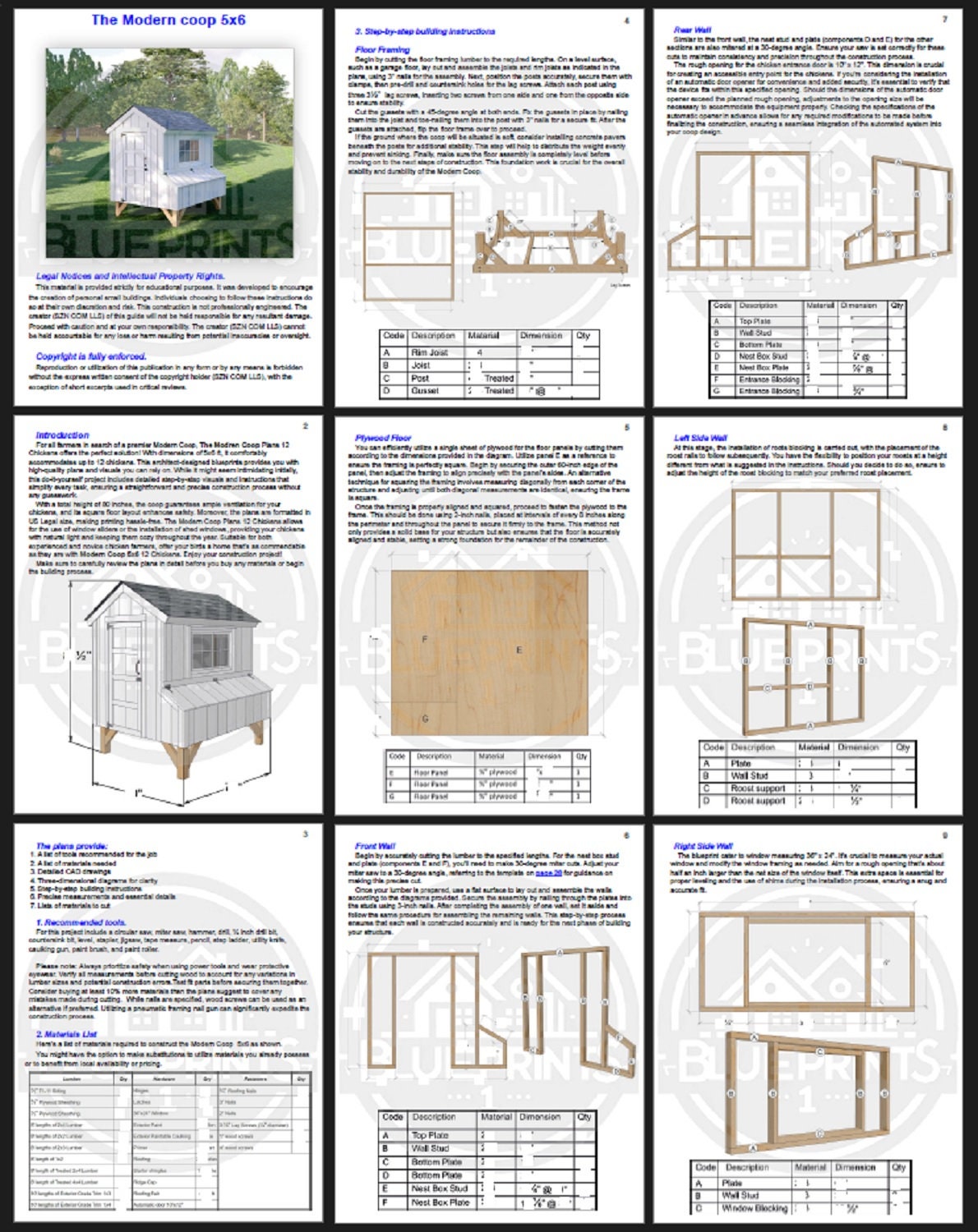 Chicken Coop Plans 5x6 - Etsy