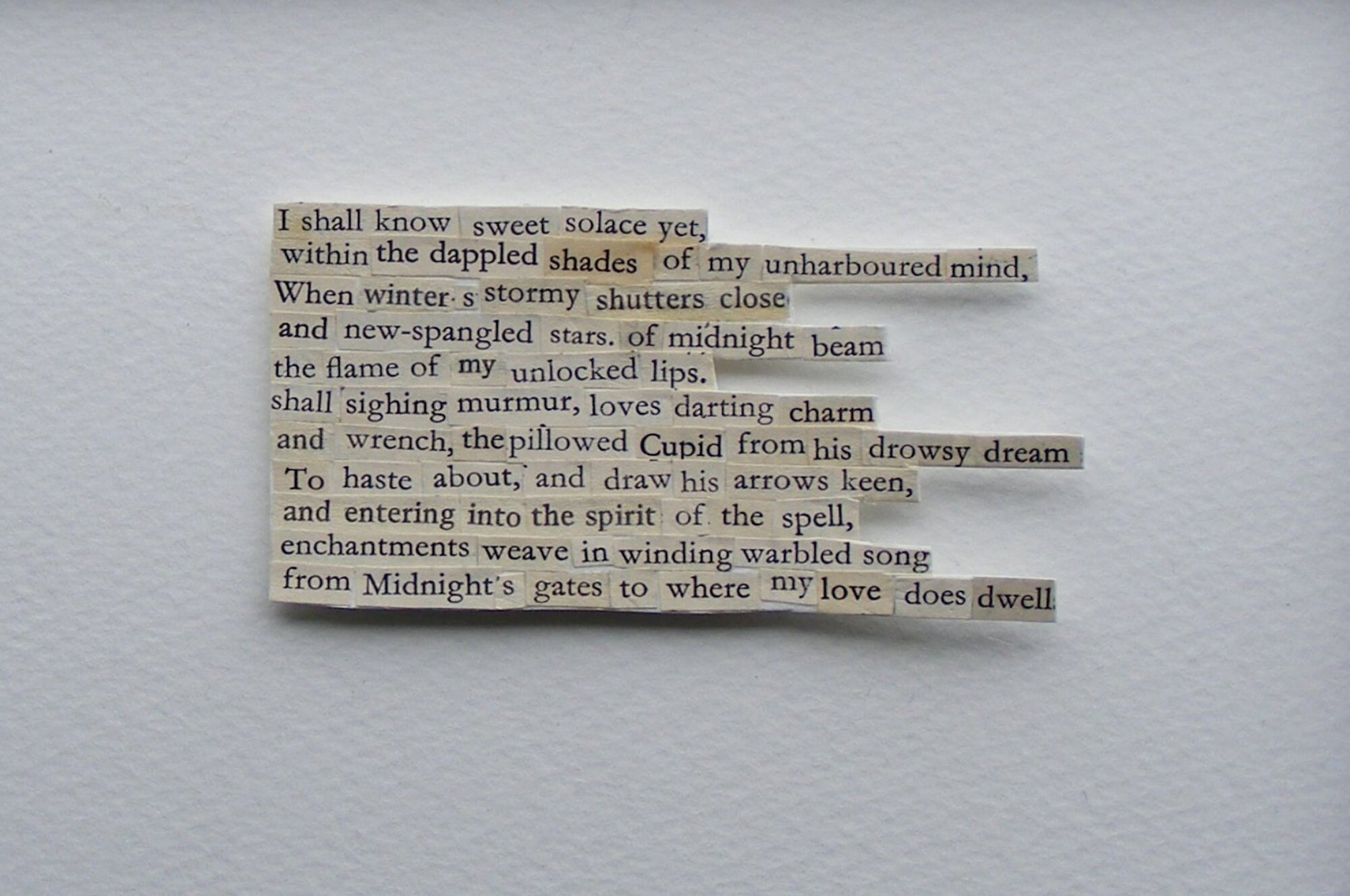 Found Poem 'sweet Solace' Cut and Paste, Original Poem, Art on Paper, Valentine Gift, Romantic ...