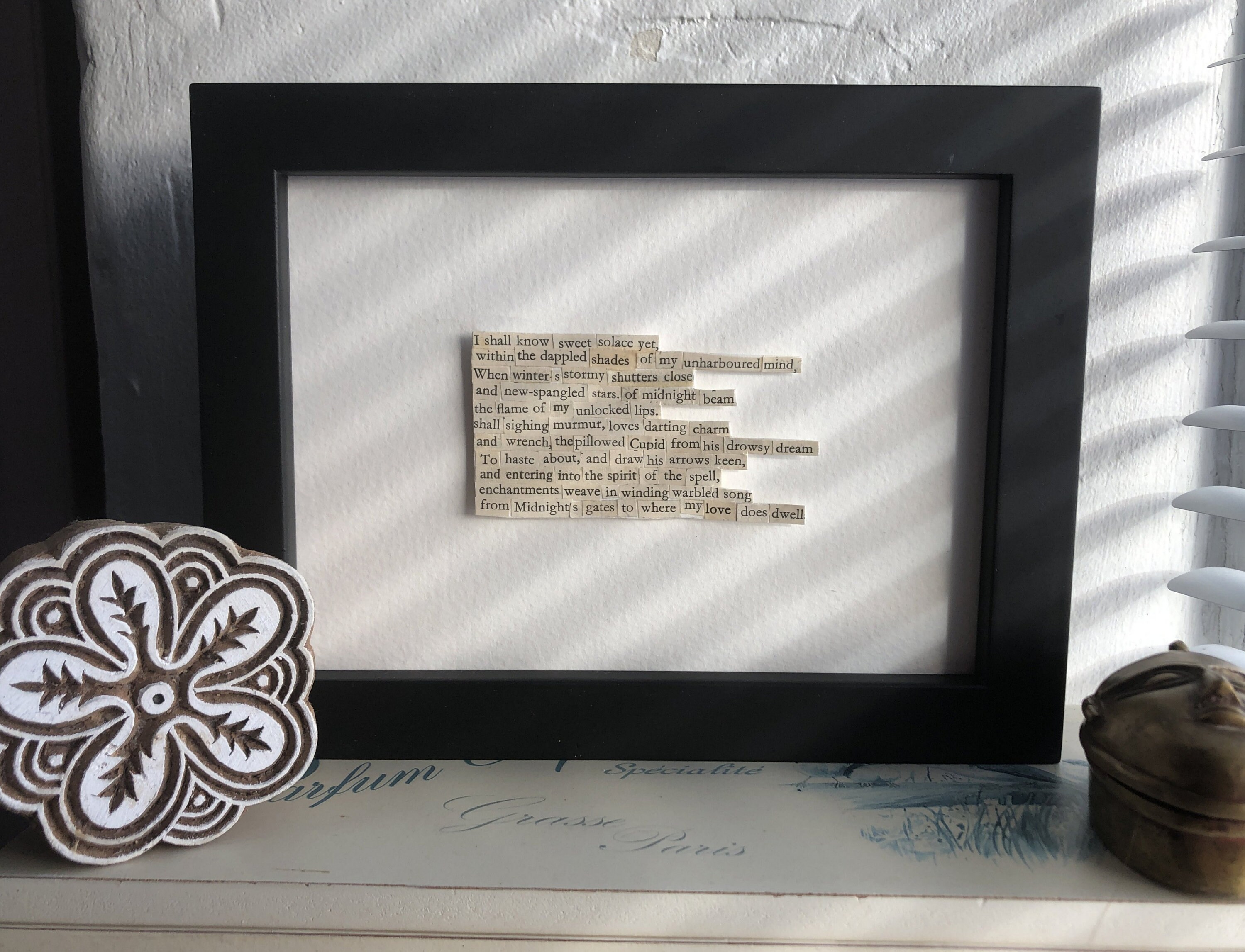 Found Poem 'sweet Solace' Cut and Paste, Original Poem, Art on Paper, Valentine Gift, Romantic ...