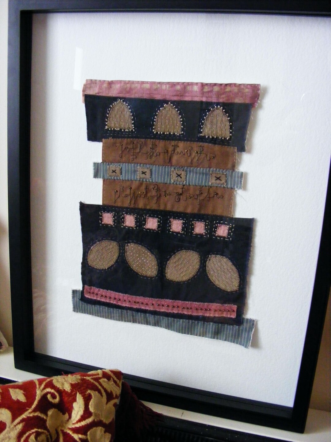 Original Embroidered and Beaded Textile Art. Message in the Desert ...
