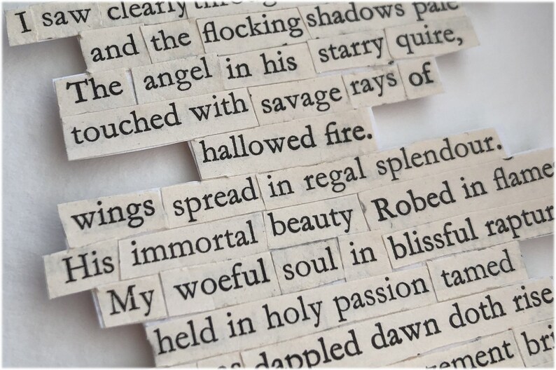 Cut and Paste Conceptual Art, Poetry Gift, the Angel Found Poem Collage ...