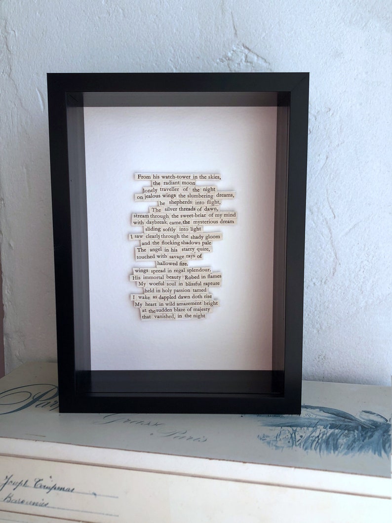 Cut and Paste Conceptual Art, Poetry Gift, the Angel Found Poem Collage ...