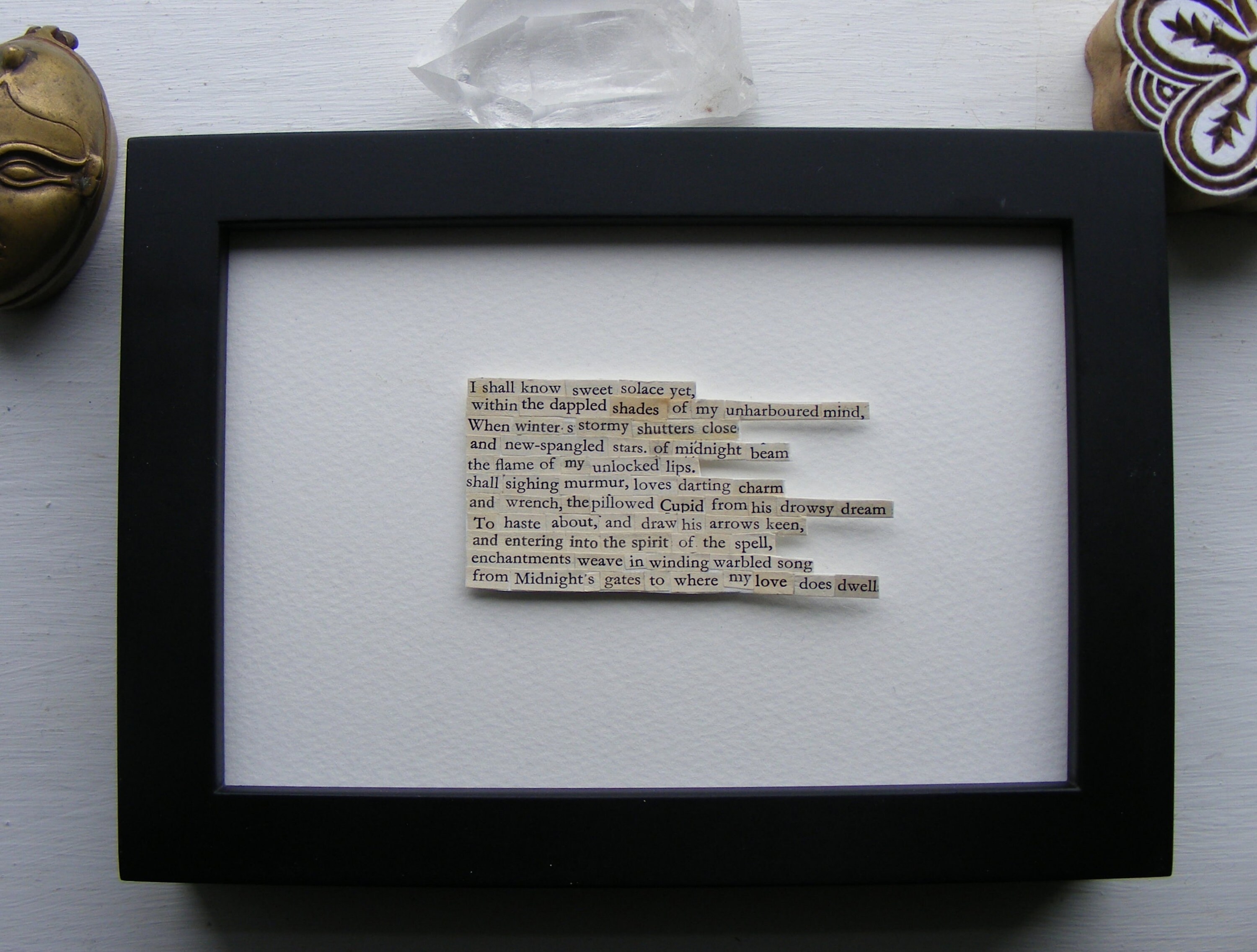 Found Poem 'sweet Solace' Cut and Paste, Original Poem, Art on Paper, Valentine Gift, Romantic ...