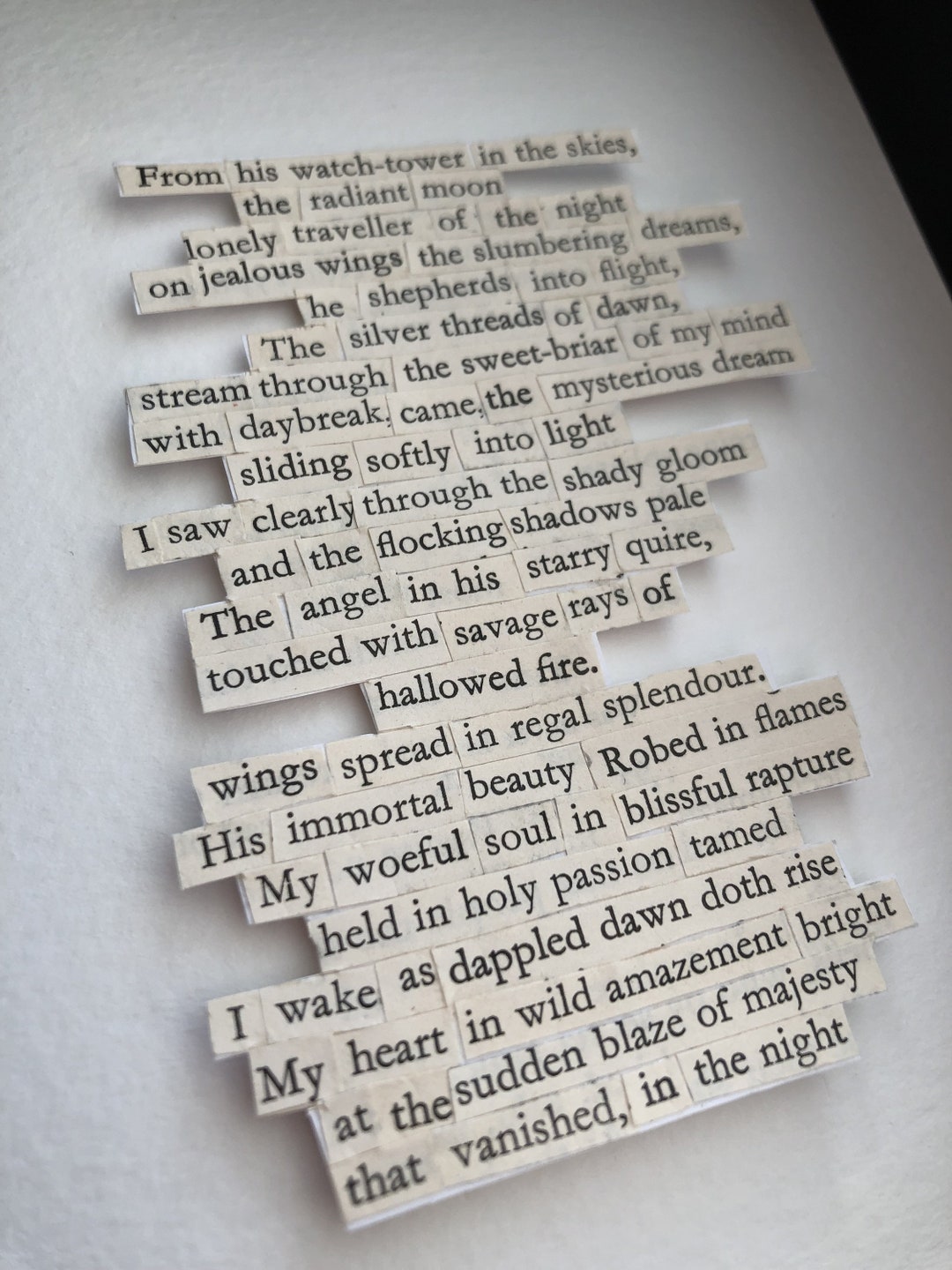 The Angel, Found Poem, Cut and Paste, Original Conceptual Art, Art on Paper, Unique Gift, Poetry ...