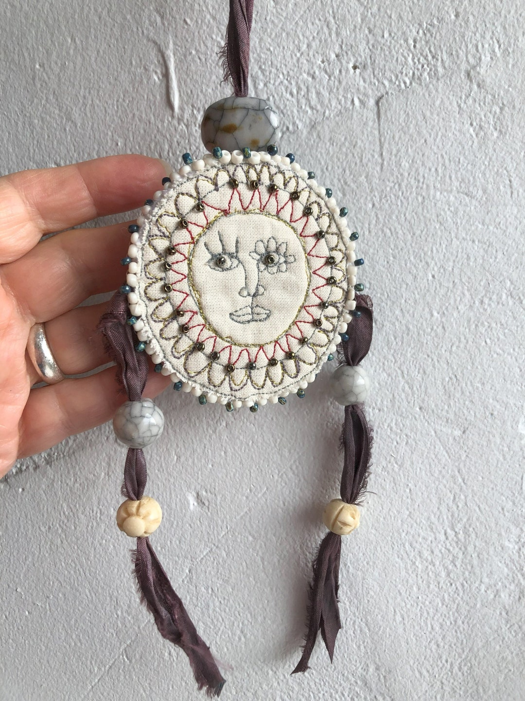 Sun Shield Textile Art Embroidery Art Fiber Art Hanging - Etsy