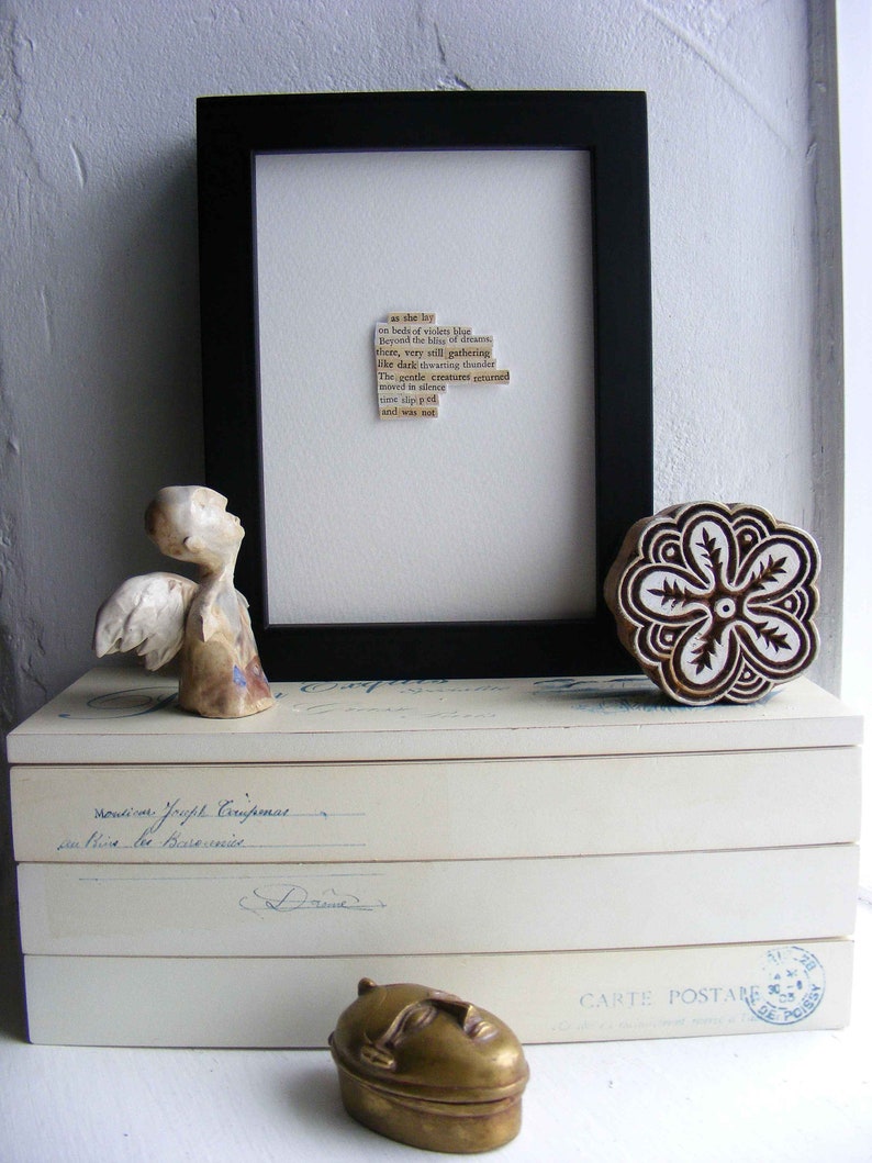 Found Poem 'as She Lay' Cut and Paste Original Art | Etsy