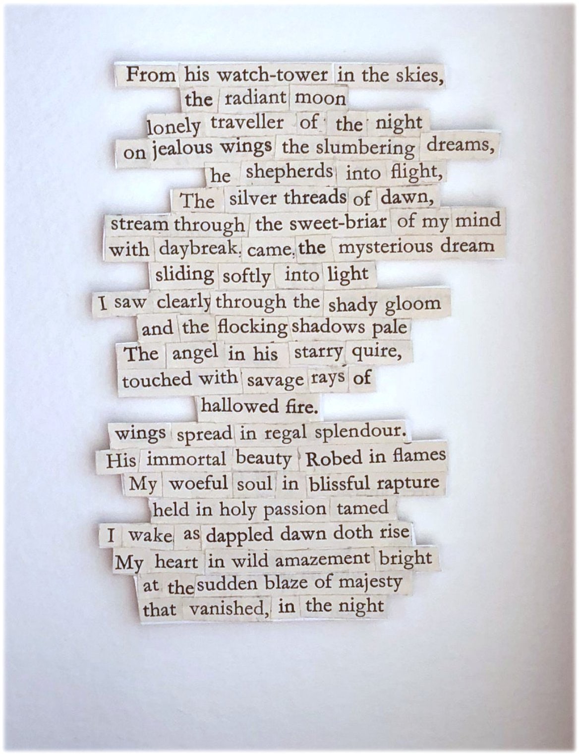The Angel Found Poem Cut and Paste Original Conceptual Art - Etsy