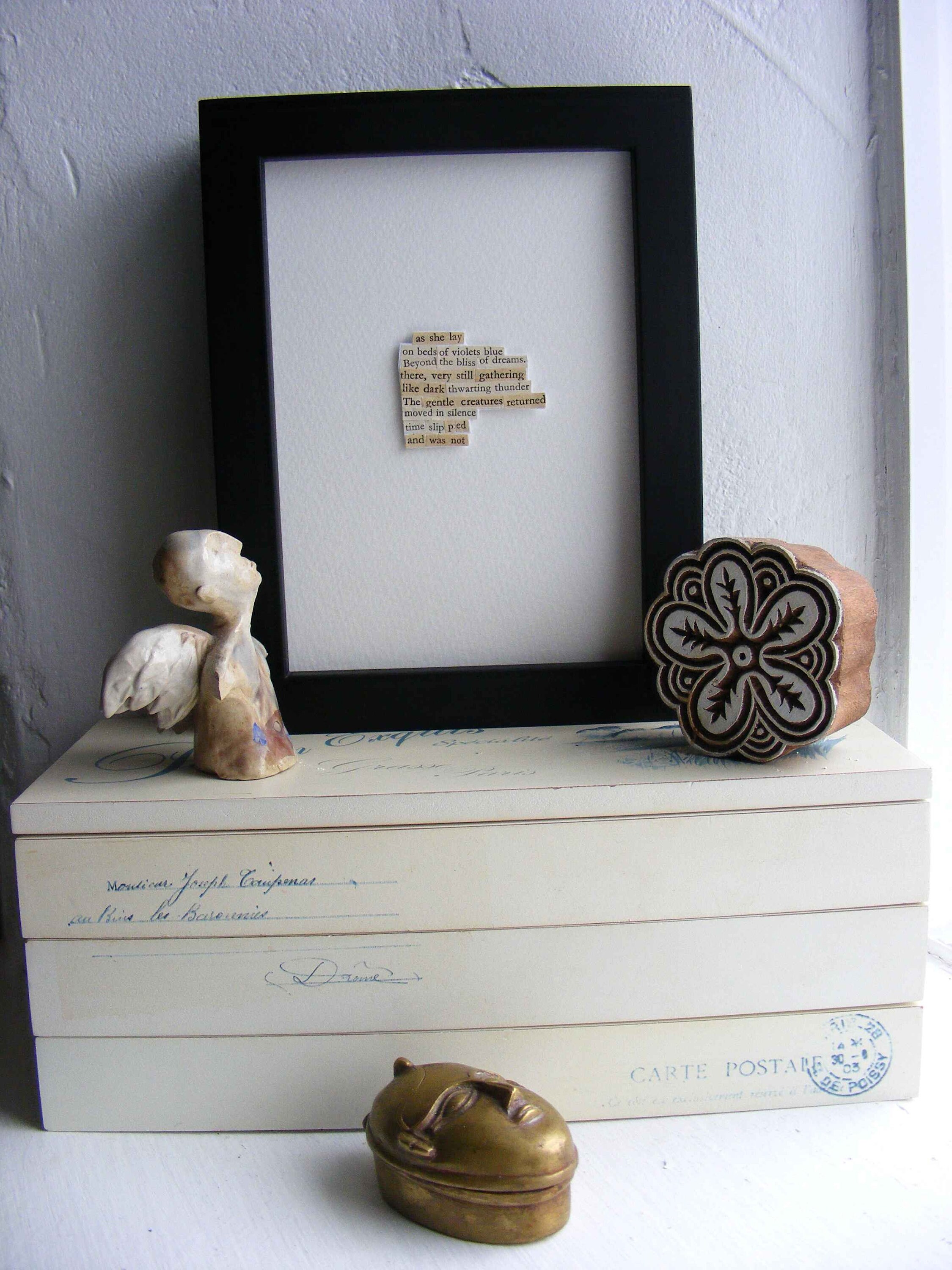 Found Poem 'as She Lay' Cut and Paste, Original Conceptual Art, Art on Paper, Valentine Art ...