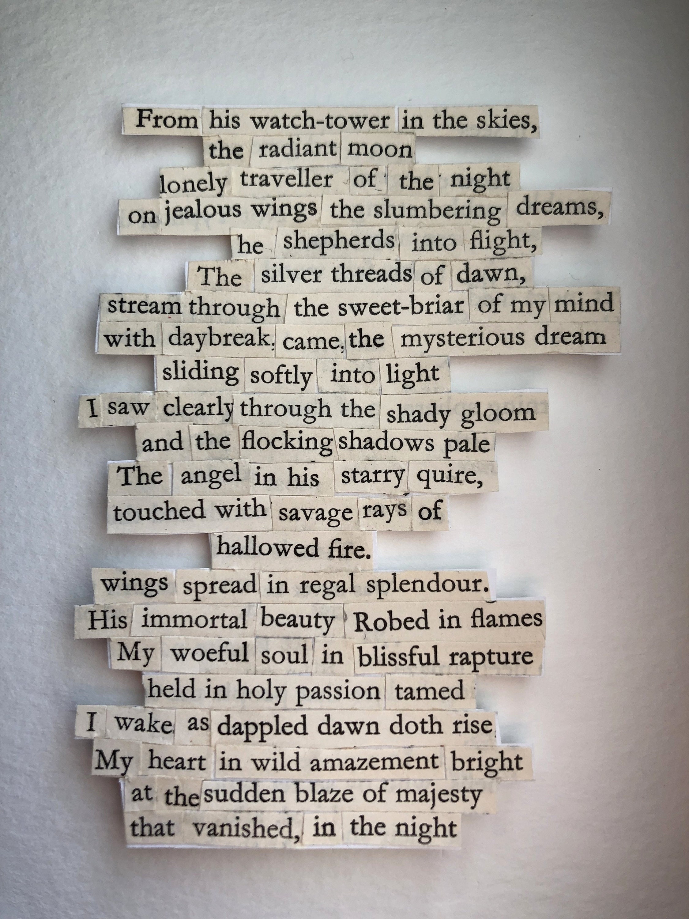 The Angel, Found Poem, Cut and Paste, Original Conceptual Art, Art on Paper, Unique Gift, Poetry ...