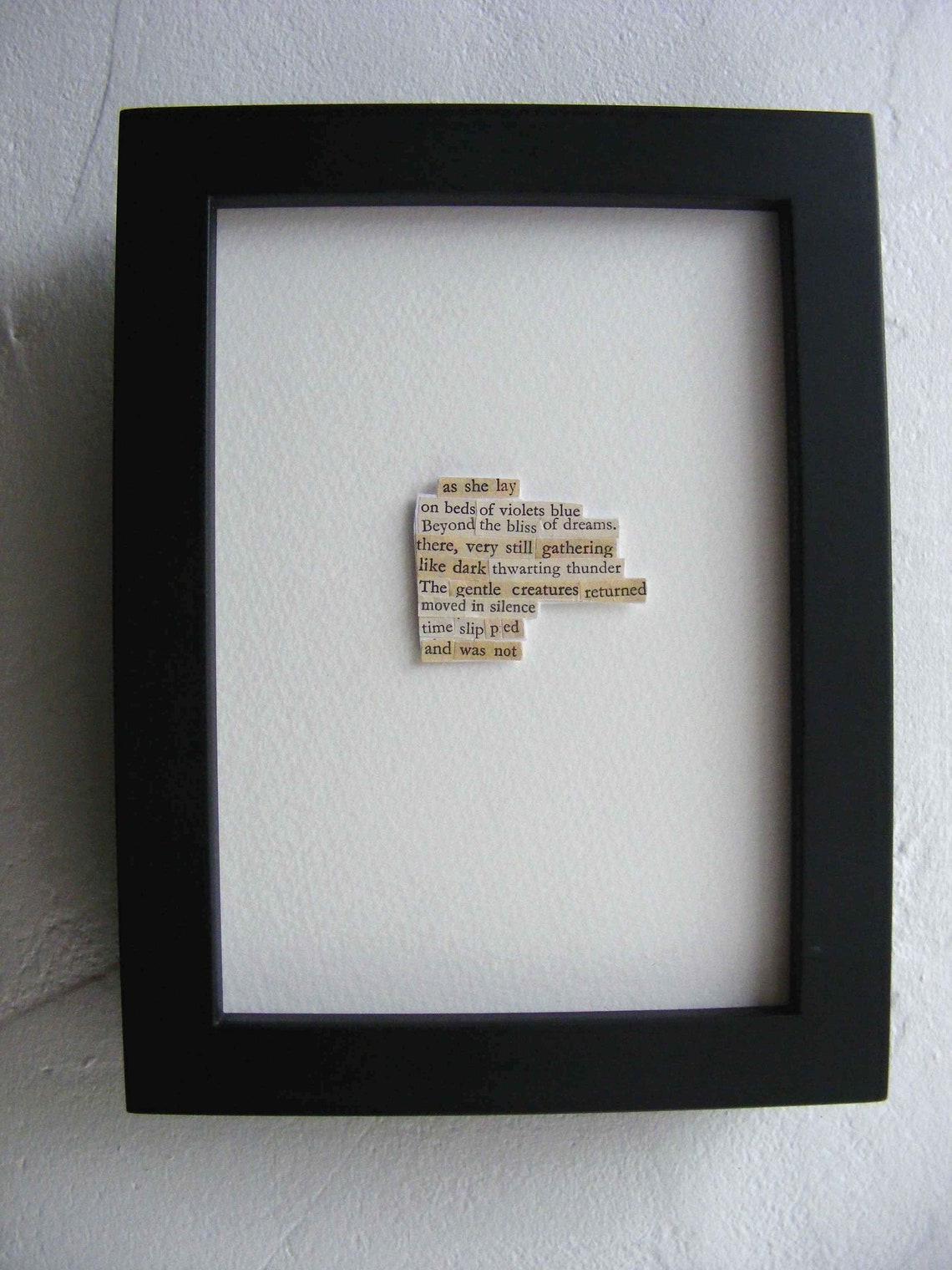 Found Poem 'as She Lay' Cut and Paste, Original Conceptual Art, Art on ...