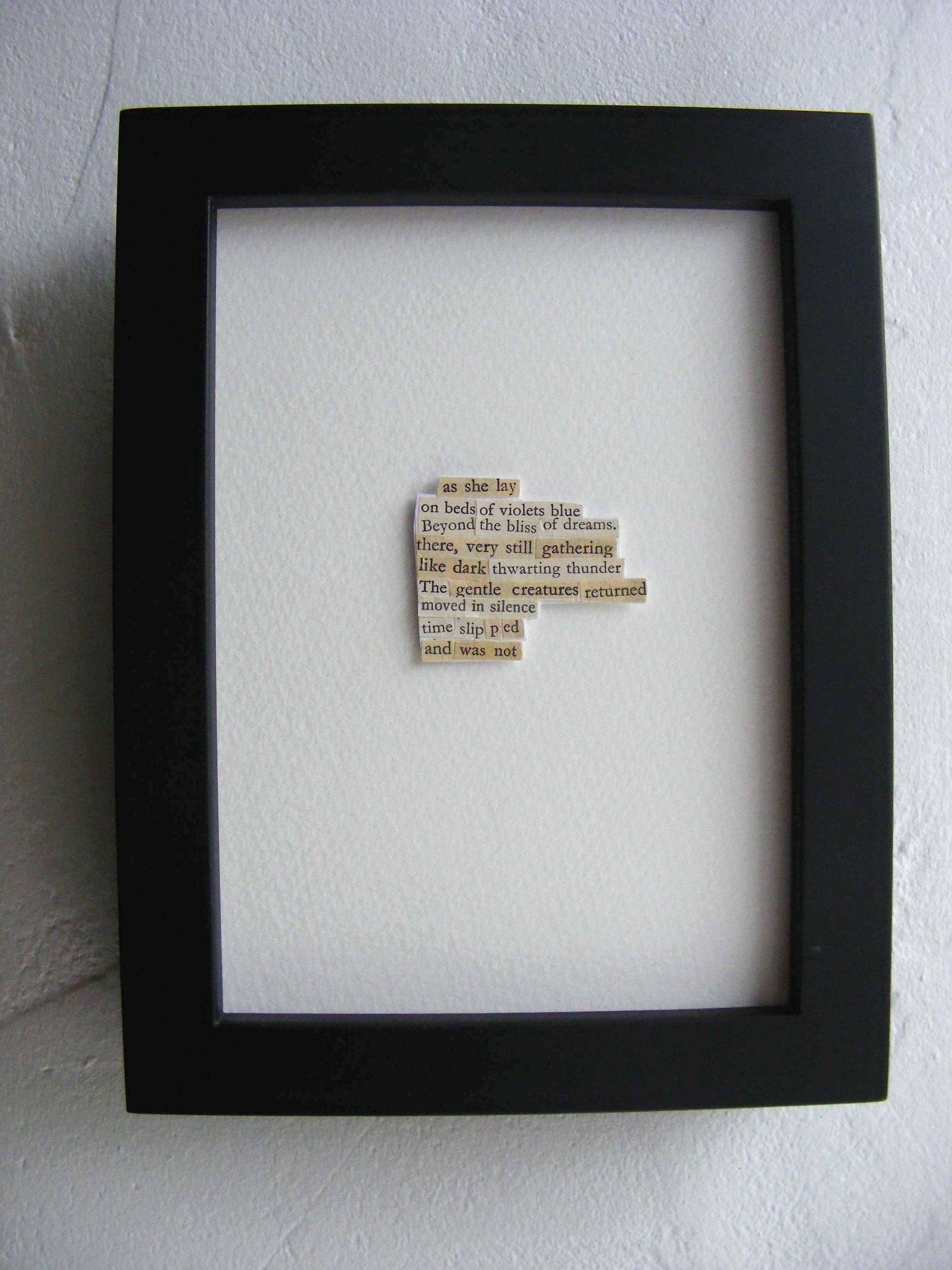 Found Poem 'as She Lay' Cut and Paste, Original Conceptual Art, Art on Paper, Valentine Art ...
