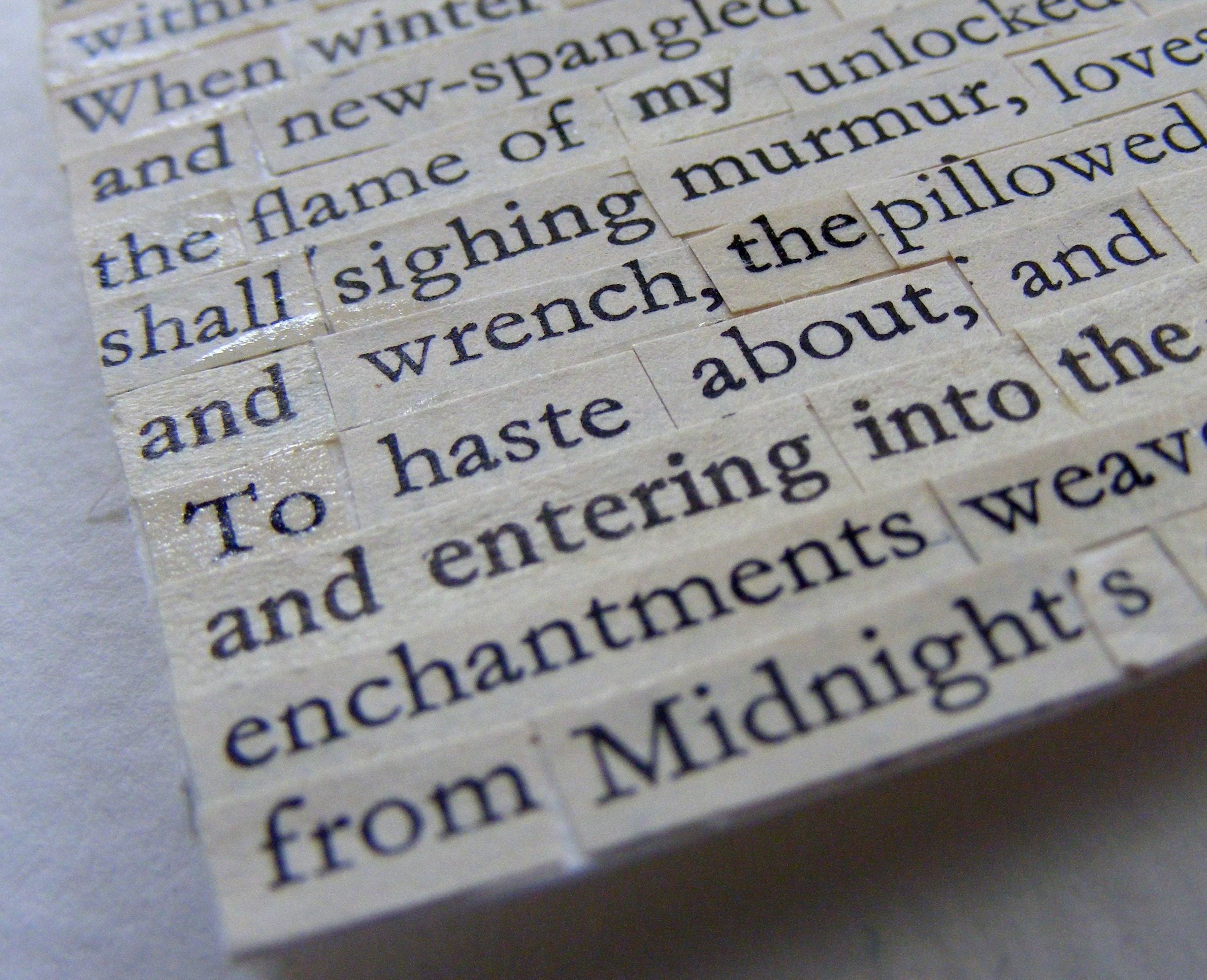 Found Poem 'sweet Solace' Cut and Paste, Original Poem, Art on Paper, Valentine Gift, Romantic ...