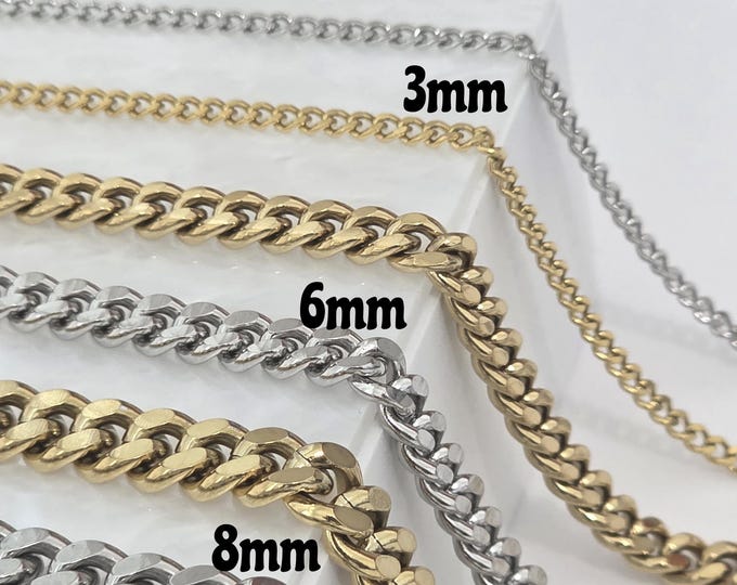 18K Gold Filled Cuban Link Chain Twist Chain, Figaro Chain, Dainty ...