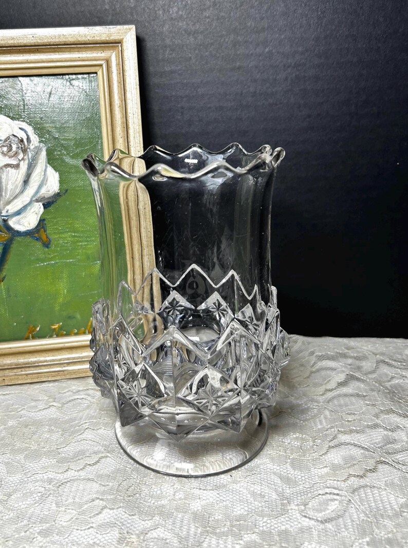 Antique EAPG O’hara Glass Co Diamond Spooner: Aka Sawtooth and Star ...