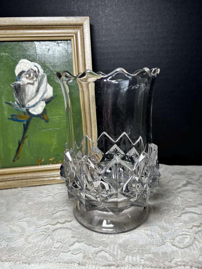Antique EAPG O’hara Glass Co Diamond Spooner: Aka Sawtooth and Star ...