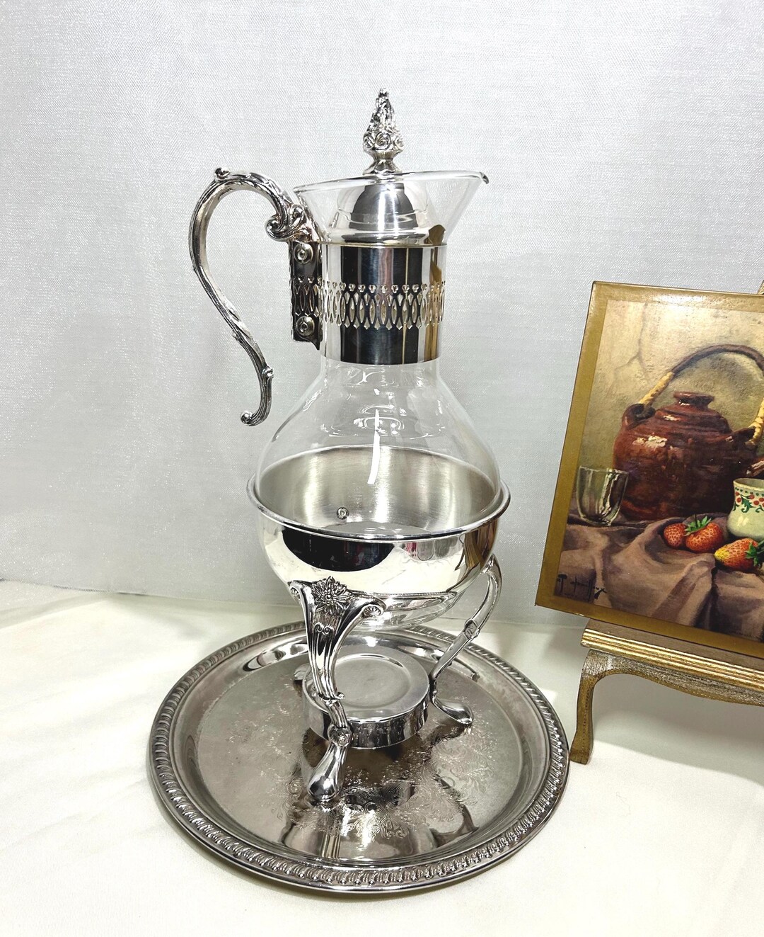Vintage Raimond Silverplate Carafe With Warmer Stand: 1960s Hot ...