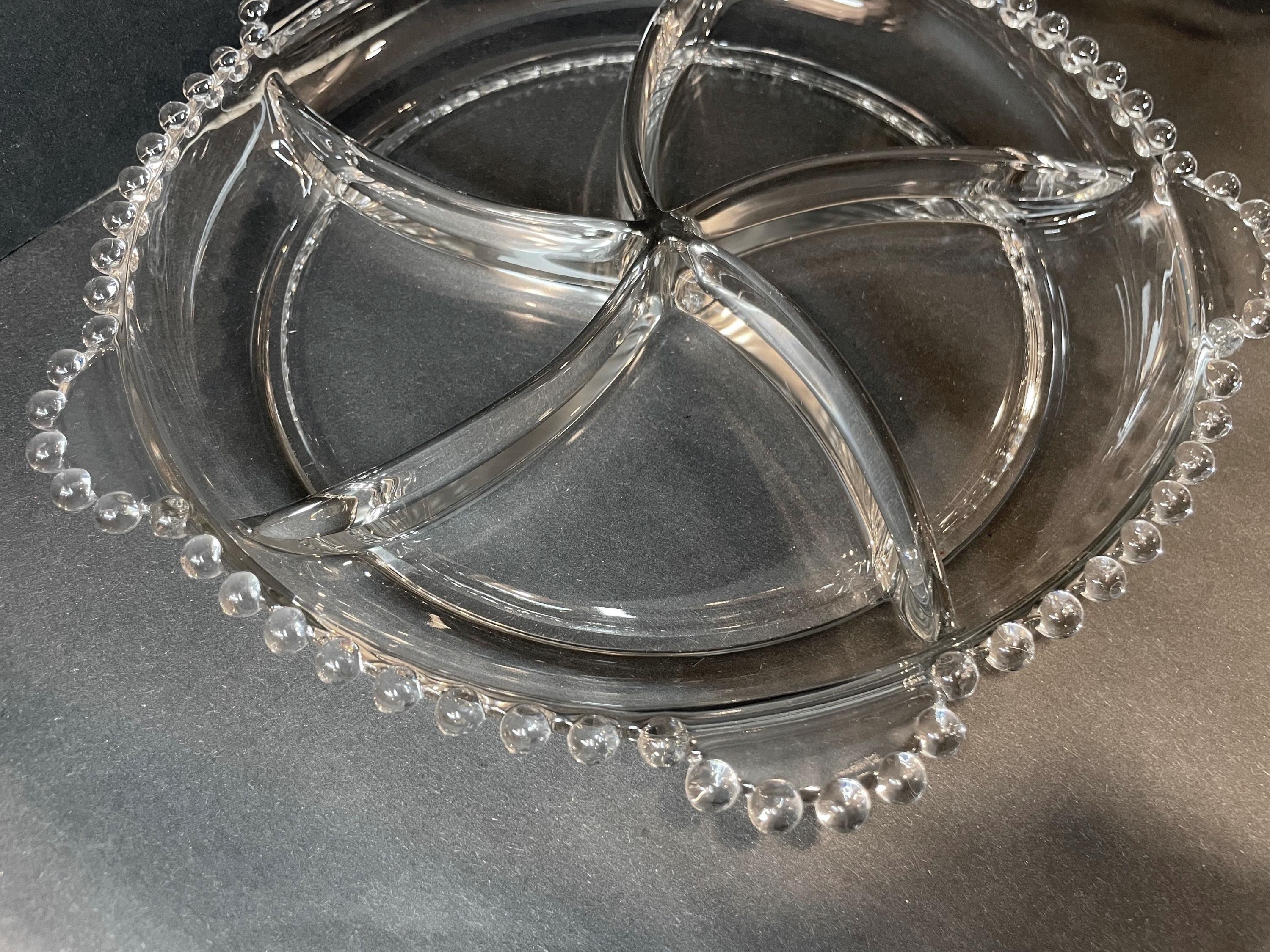 Vintage Imperial Glass Candlewick Divided Dish, 5-part Serving Tray ...