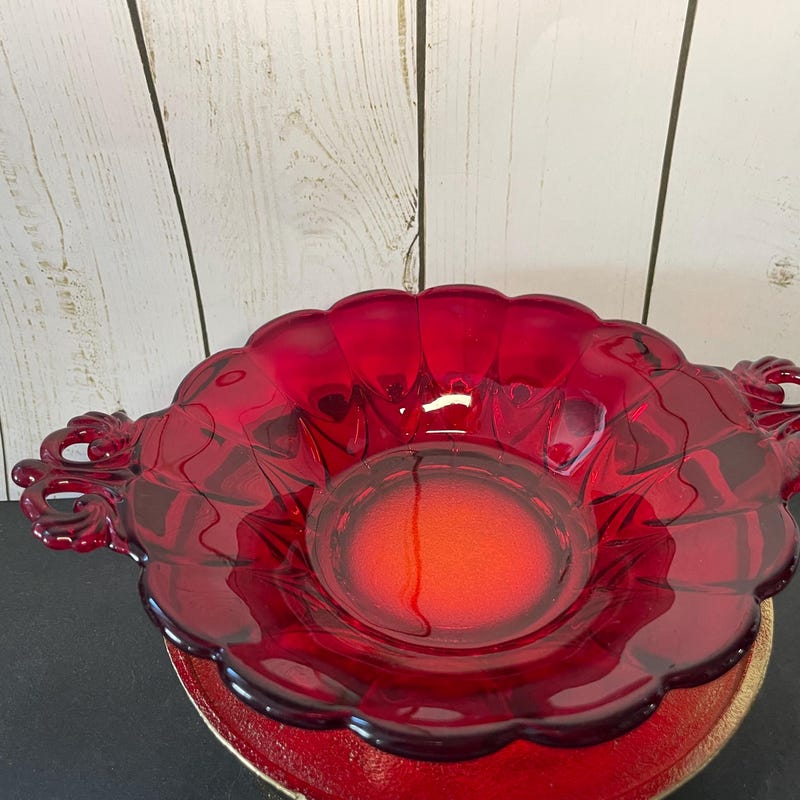 Red Depression Glass - Etsy