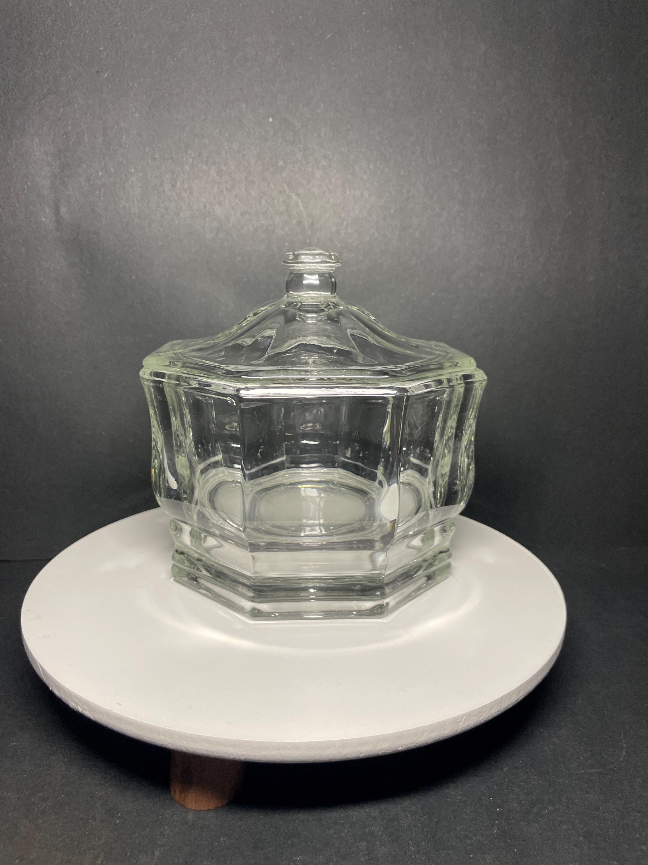 Vintage Clear Glass Candy Dish / Vanity Dish With Lid, Concord Pattern ...