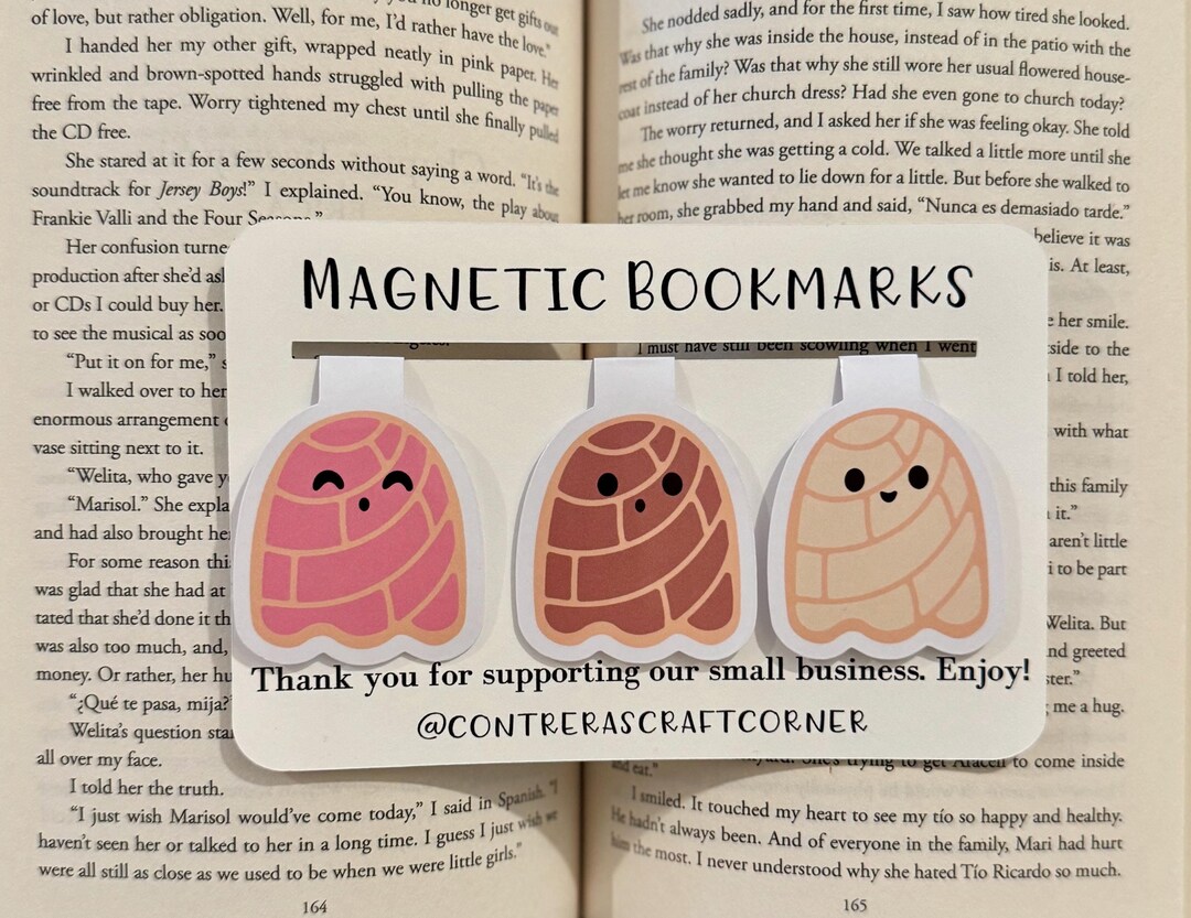 Ghost Concha Magnetic Bookmark A Spooky & Sweet Page Keeper for Book ...