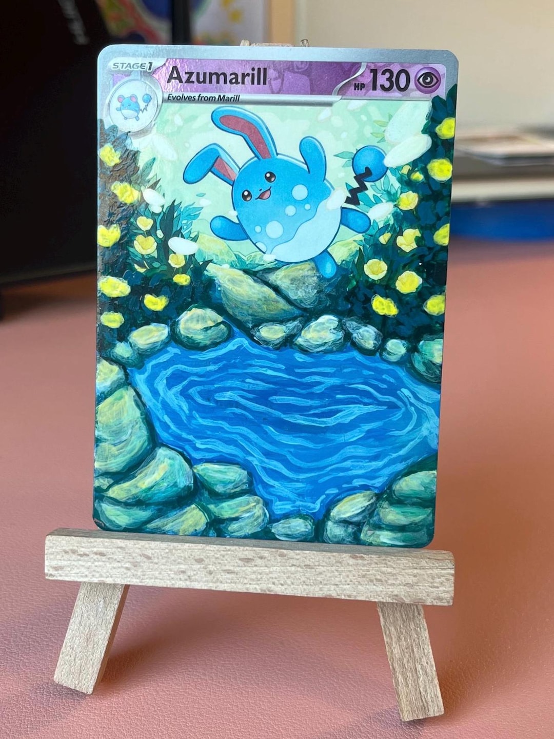 Azumarill Hand Painted Pokémon Card - Etsy