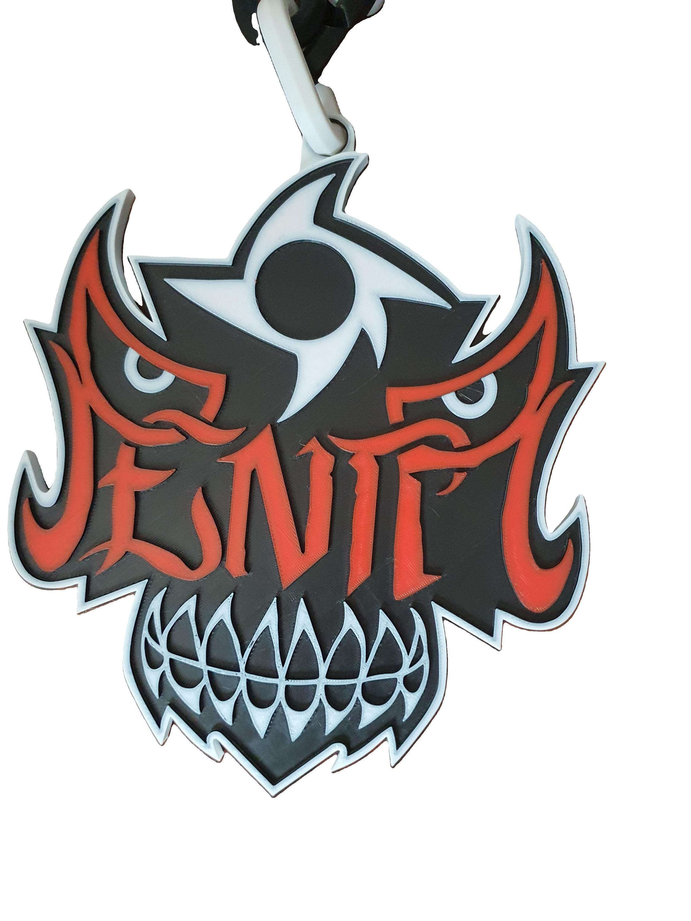 Penta Skull Bones Lucha Mask WWE Logo Necklace 15 Inch Chain Raised ...