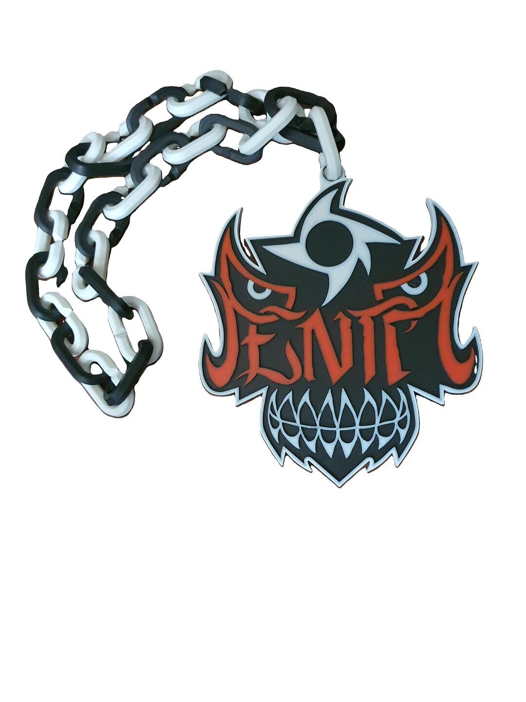 Penta Skull Bones Lucha Mask WWE Logo Necklace 15 Inch Chain Raised ...