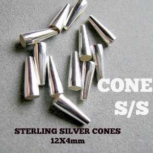 Cones STERLING SILVER SEAMLESS 4 Sizes or Gold Filled 12x4mm or 25x7mm ...