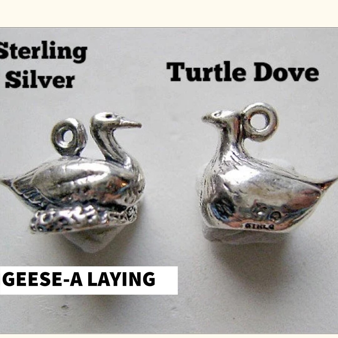 Sterling Silver Geese a Laying Charm: 12 Days of Christmas Finding - Etsy