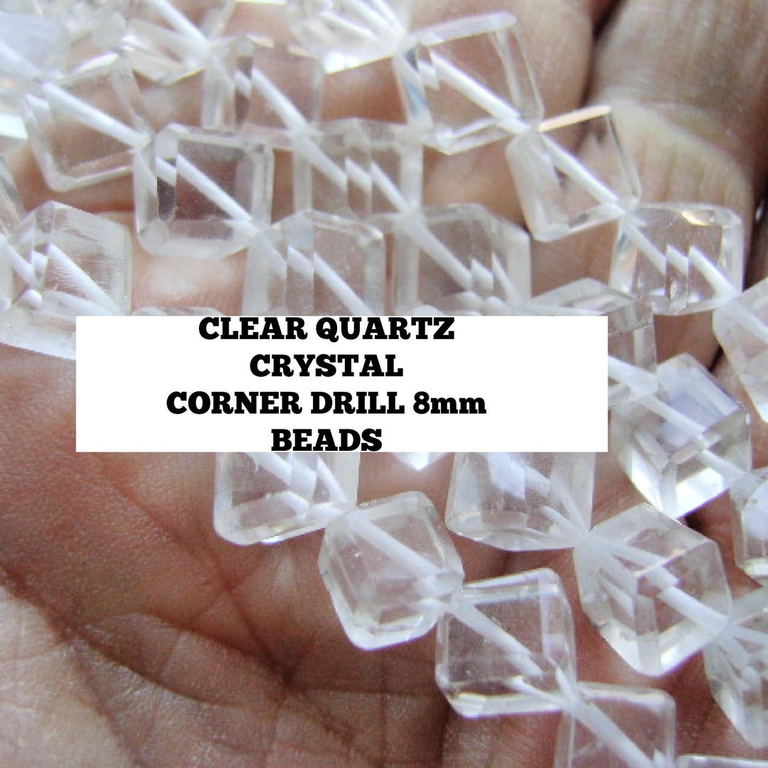 QUARTZ CUBE BEADS Corner Drill 8mm - Etsy