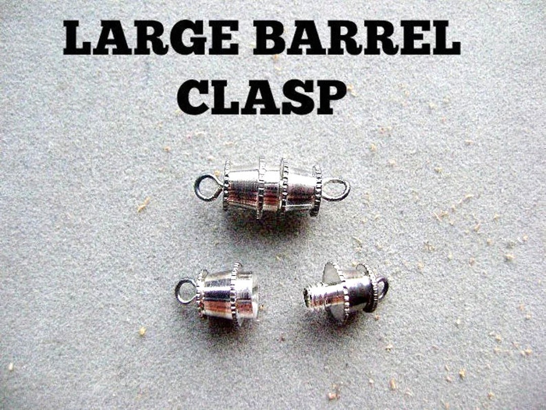 CLASP BARREL Screw Silver Plated Large Closure Necklace 10 Pcs. - Etsy