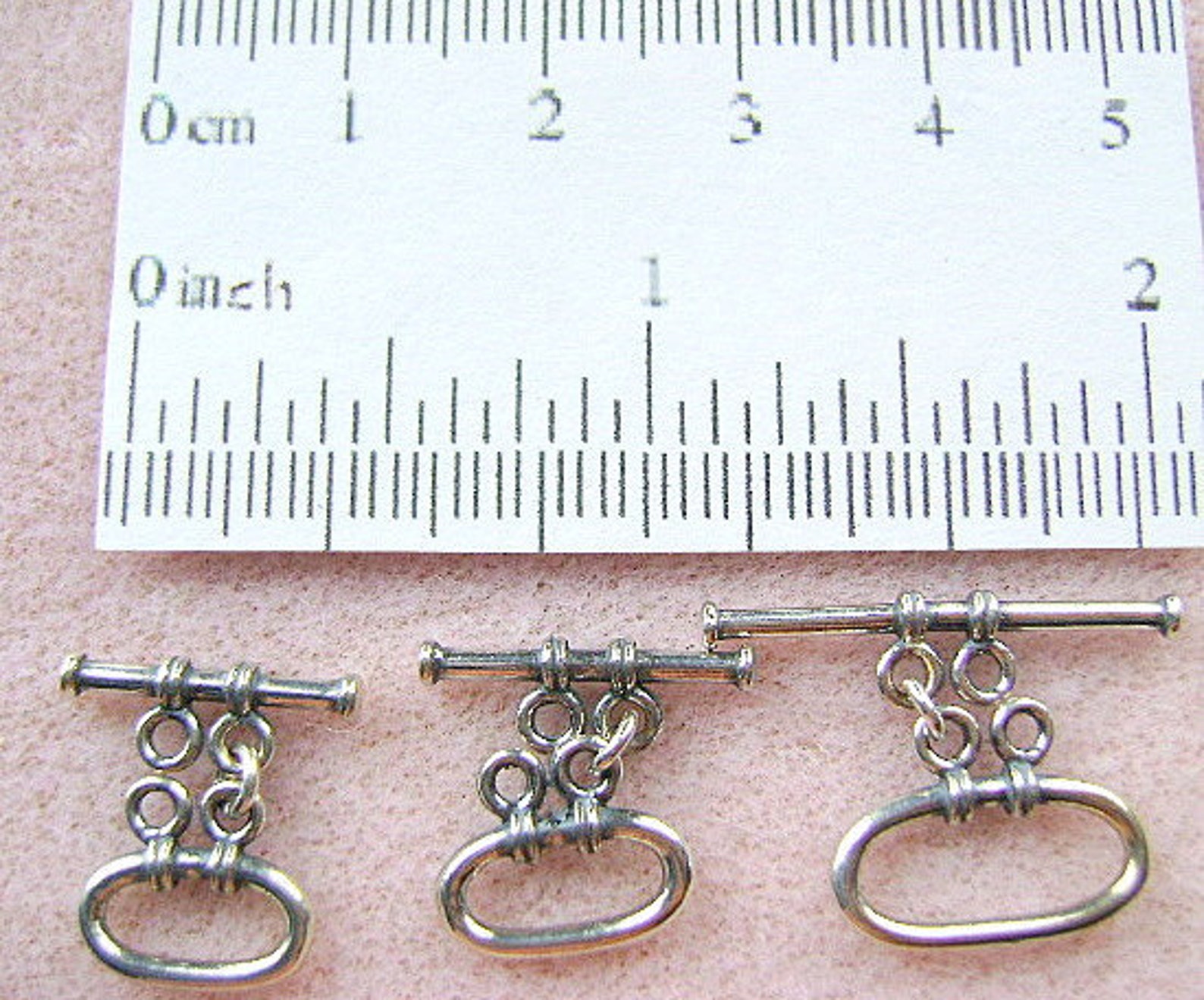 STERLING Silver Small 2 Strand Toggle Closure Clasp Antiqued | Etsy