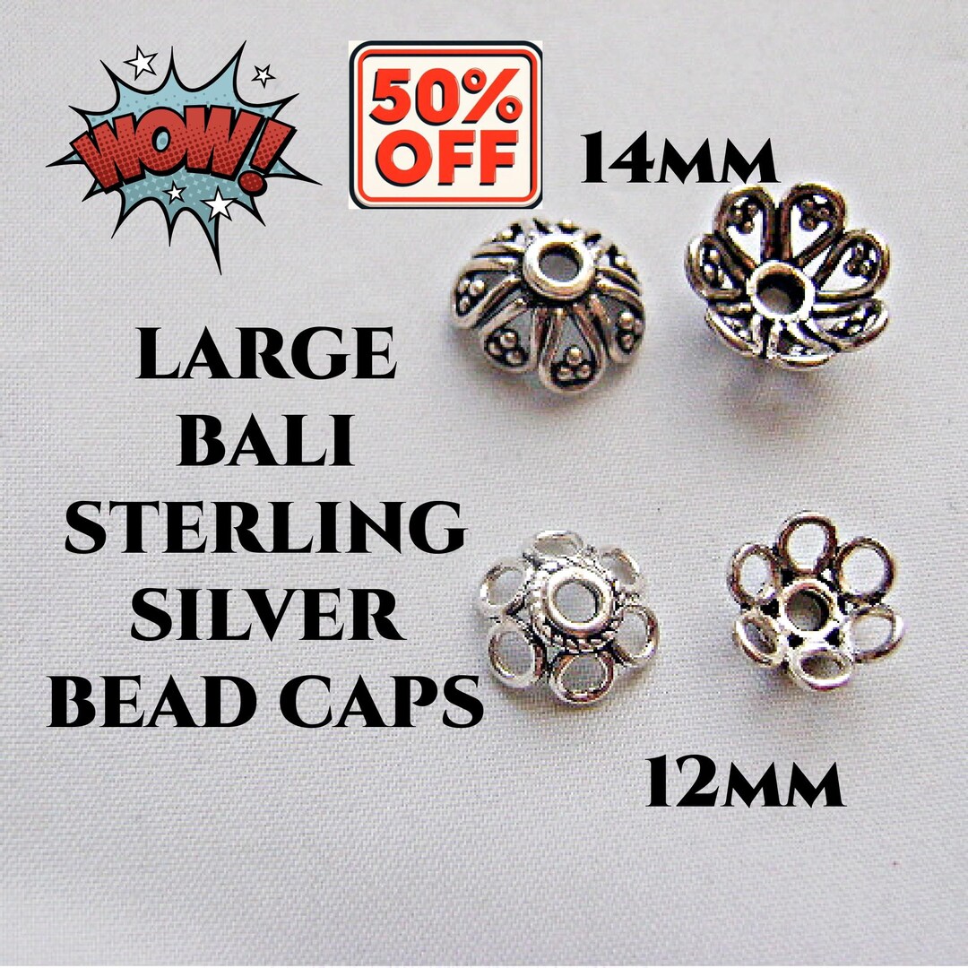 BEAD CAP Bali Large Sterling Silver 2 Sizes - Etsy