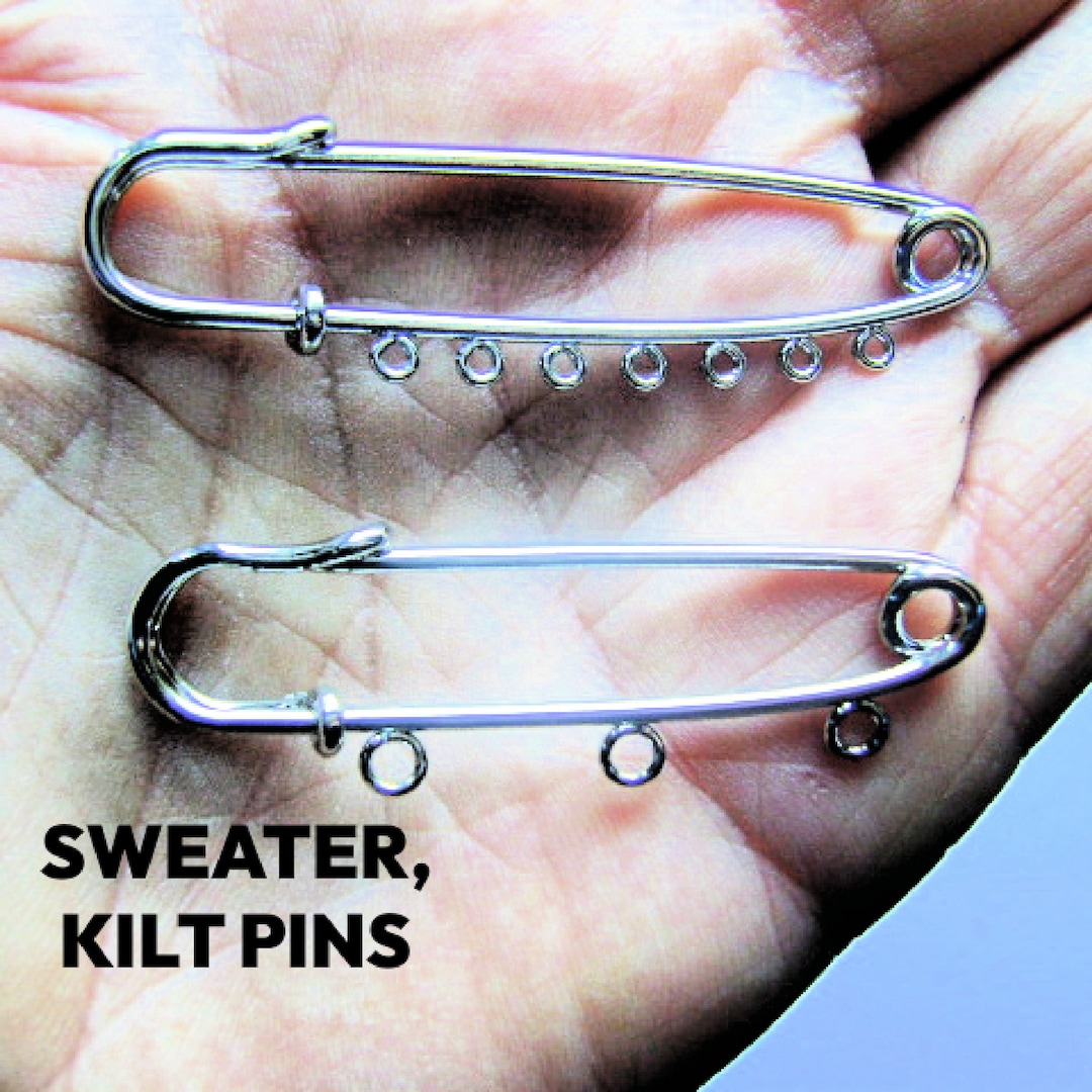 Pins Safety Large for Sweaters Backpack Silver 3 & 7 Loops - Etsy