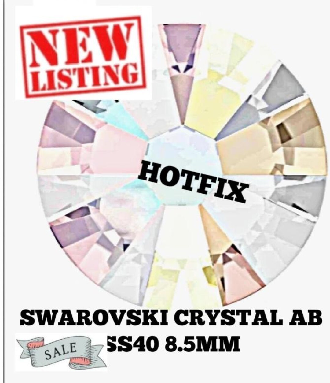 Rhinestones Large Swarovski SS40 8.5mm Flatback Crystal AB HOT FIX - Etsy