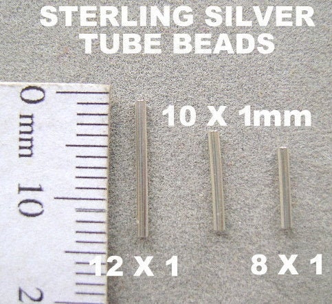 BEAD TUBE Sterling Silver Cylinder Smooth Straight or Curved | Etsy