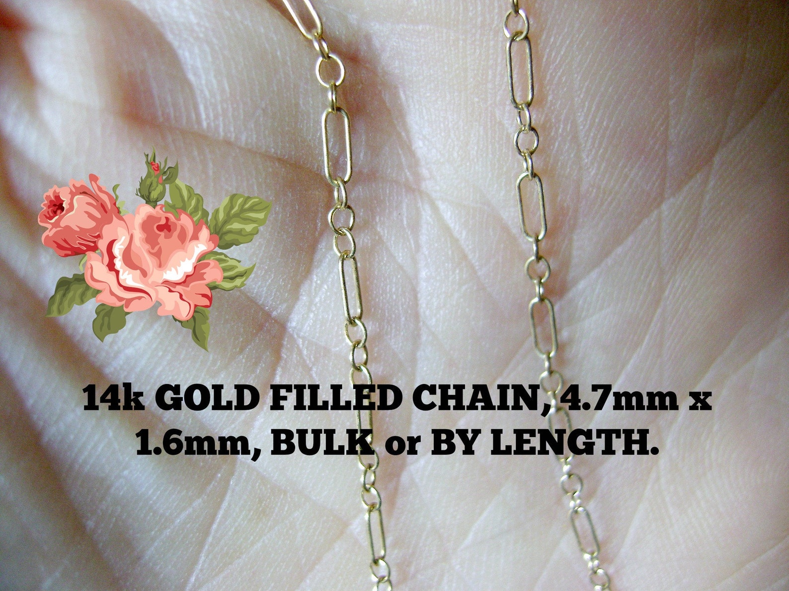 Chain 14k GOLD FILLED USA 7x2.5mm New bulk Solid 12-24 Inch 10 | Etsy