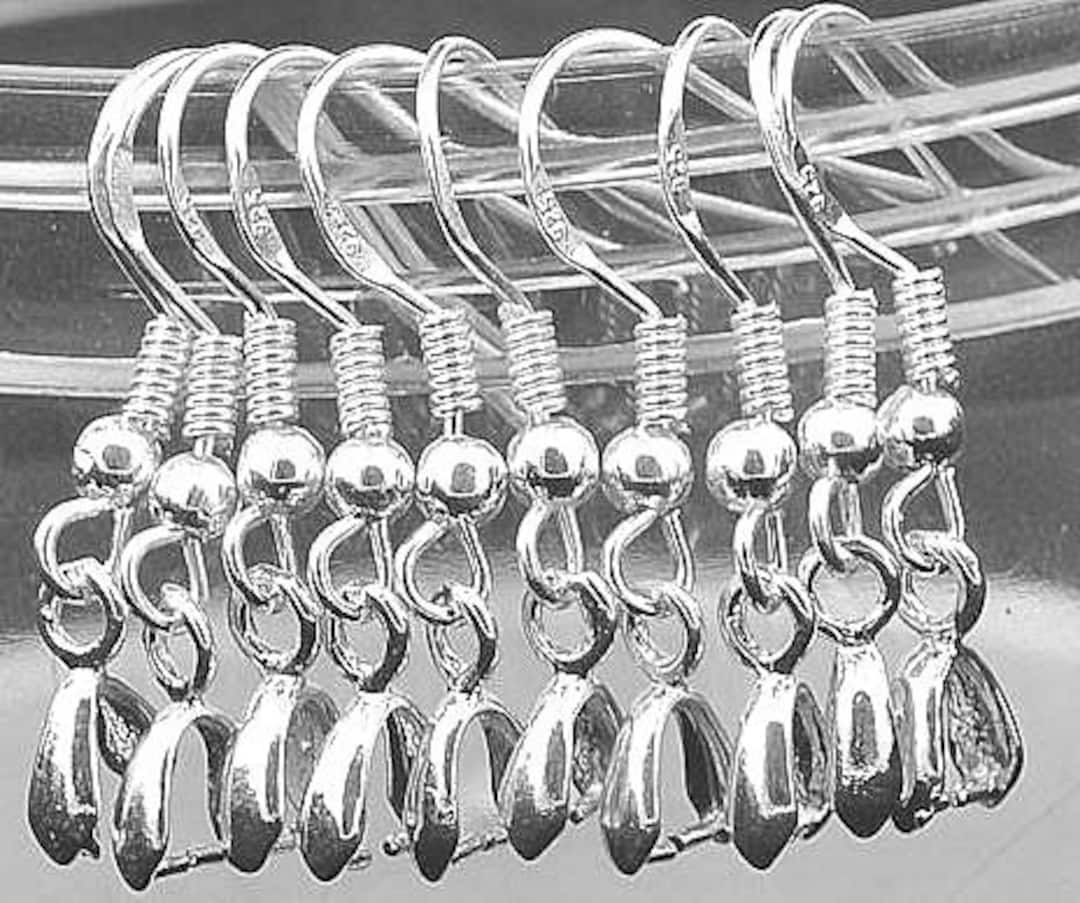 EAR WIRES W/ Pinch BAIL 3 10 or 25 Pairs Shepherd Hook Silver Color ...