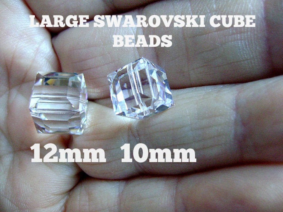 BEAD 10mm 12mm SWAROVSKI CUBE Austrian Lead Crystal Faceted - Etsy