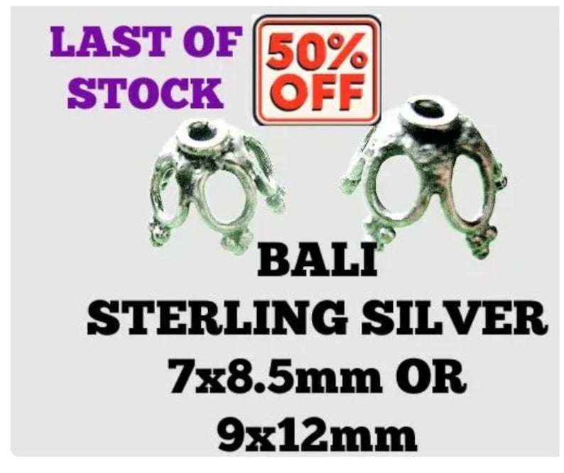 BEAD CAP Bali Large Sterling Silver 2 Sizes - Etsy