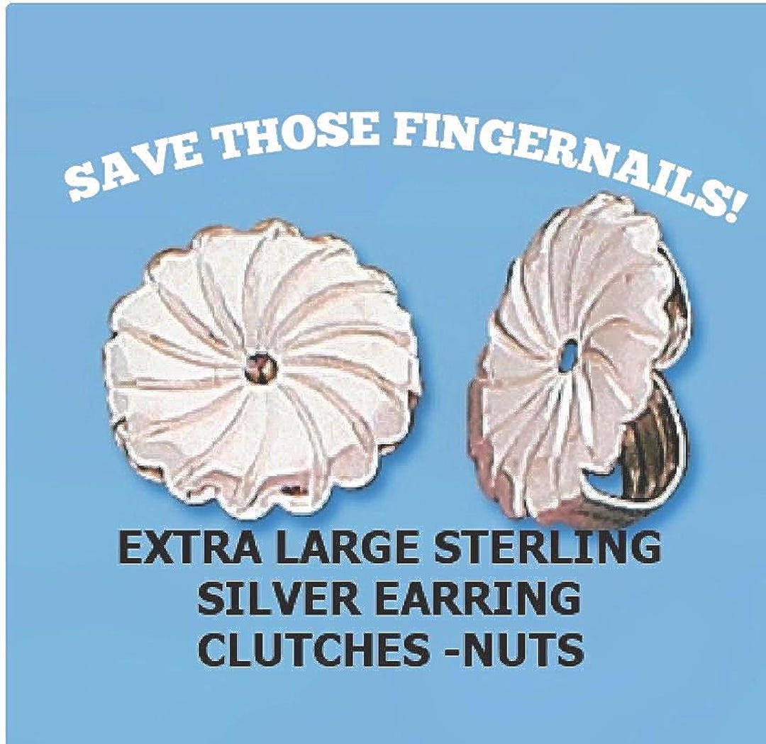 Jumbo Earring Backs Sterling Silver Clutches Stud Earring Nuts 9mm - Etsy