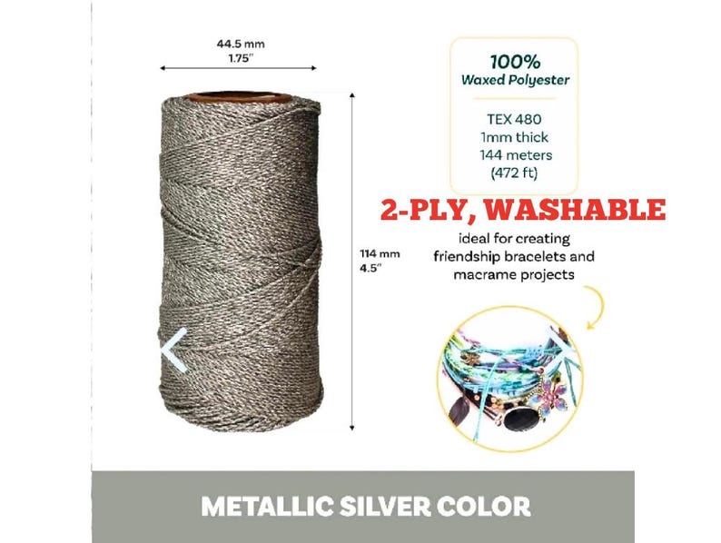 CORD POLYESTER WAXED 2 Ply Brazilian Quality Spool - Etsy