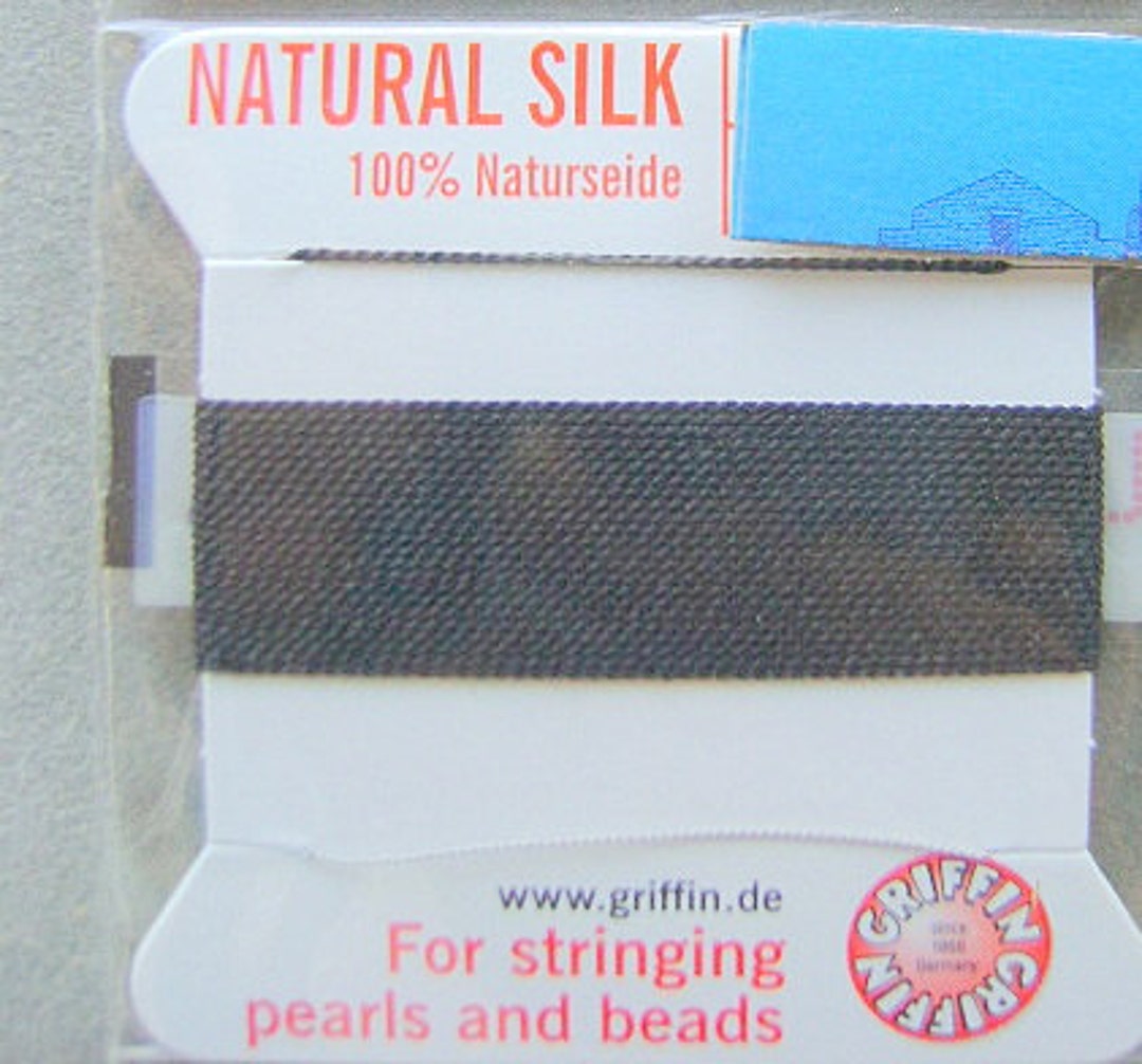 SILK Thread Black Griffin Needle Choose Size Meter Quality Pearl String ...