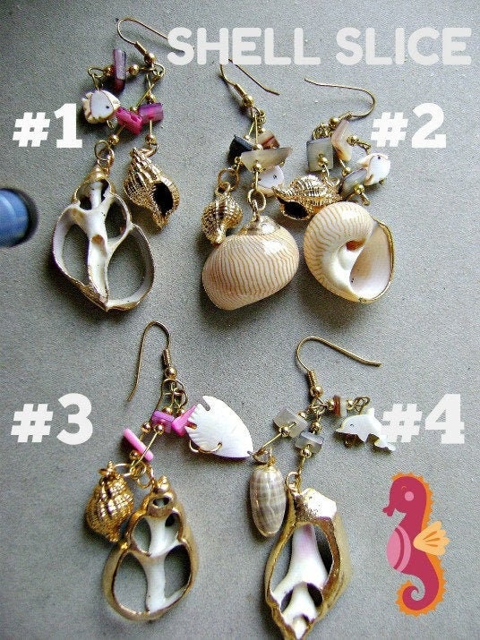 SHELL SLICES W/gold Edges 4 Styles and Philippine Shell - Etsy