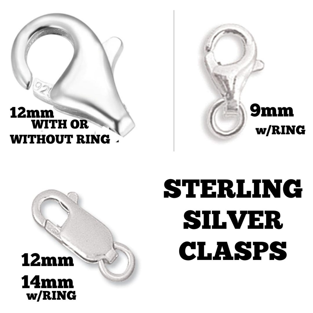 CLASP STERLING SILVER Lobster Claw Trigger 9mm 12mm 14mm - Etsy