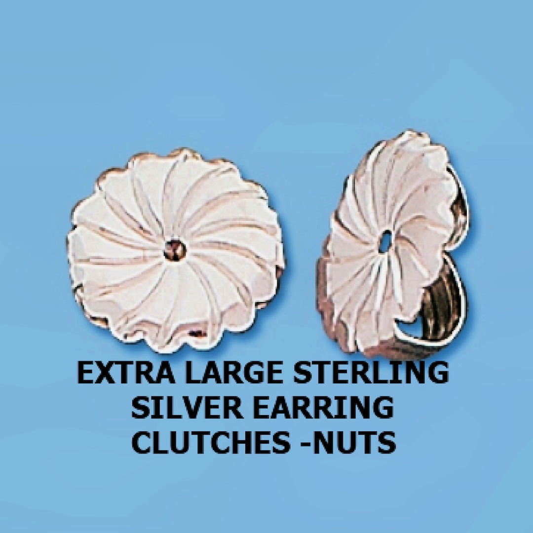 Jumbo Earring Backs Sterling Silver Clutches Stud Earring Nuts - Etsy