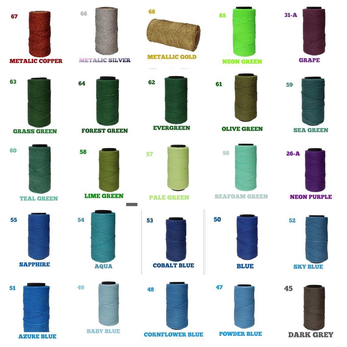 CORD POLYESTER WAXED 2 Ply Brazilian Quality Spool - Etsy