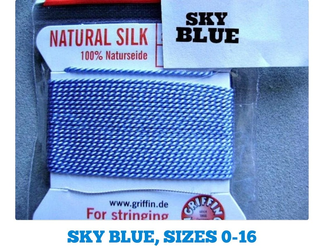 SILK Thread Sapphire Sky Blue Griffin Needle Choose Size Meter Quality ...